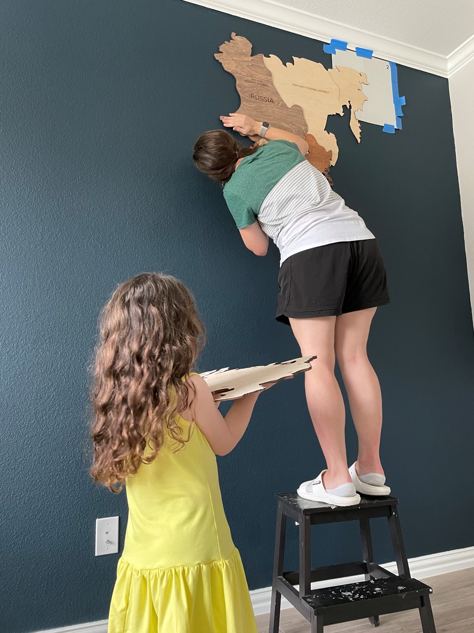 World Map Accent Wall