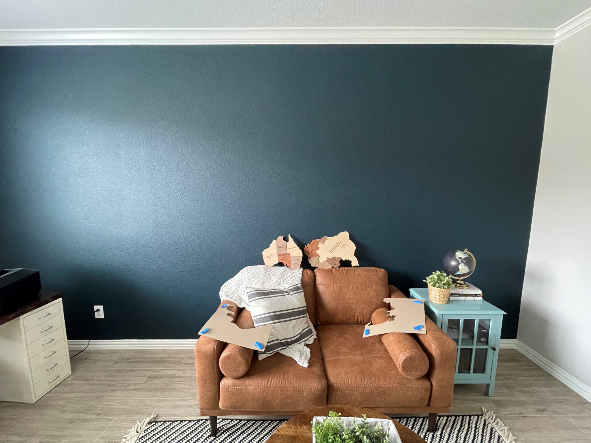 World Map Accent Wall